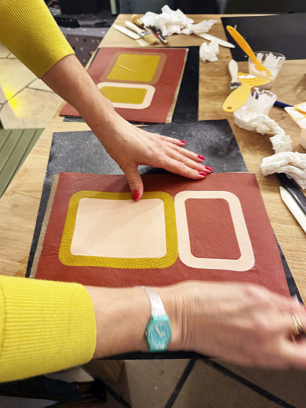 Elmonordic explored through leather marquetry in Paris - Elmo